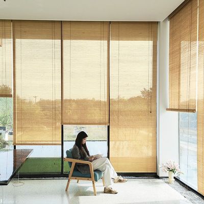 竹帘卷帘窗帘中式茶室客厅隔断装饰帘日式餐厅酒店遮阳遮光竹帘子
