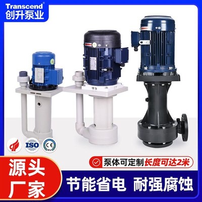厂家定制耐酸碱槽内立式泵PP塑料耐腐蚀电镀喷淋耐酸泵化工液下泵