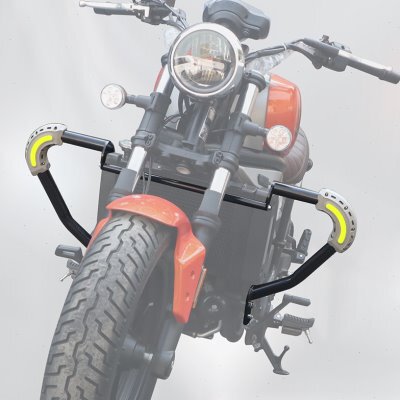 适合QJ500-11D钱江闪500摩托车保险杠防护杠保护架加厚护杠改装件