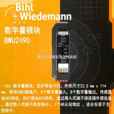 德国必威 bihlBWU2490-wiedemann AS原i数字量品模块BWU2940全新