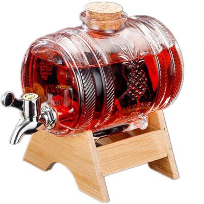 1 Liter Glass Barrel Beverage Dispenser with Spigot