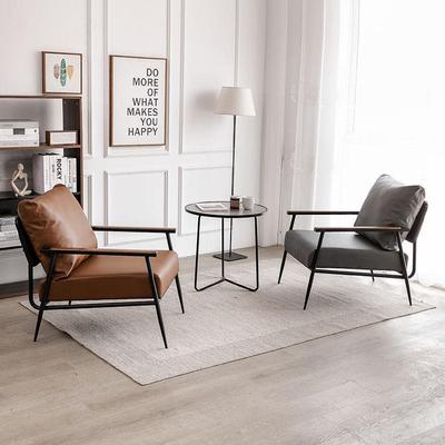 接待会客洽谈单人沙发椅北欧现代简约客厅民宿椅子阳台茶几休闲