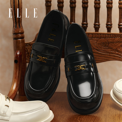 【小满专属】ELLE乐福鞋女2025新款秋冬一脚蹬单鞋英伦小皮鞋X