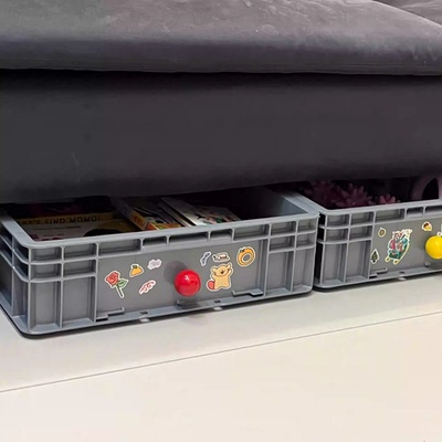 猪食槽玩具收纳盒！长方形沙发底下电视柜下猪槽儿童积木收纳槽