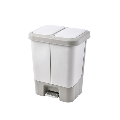 干湿分离垃圾桶家用厨房客厅垃圾箱双桶脚踏式带盖按压分类拉圾筒