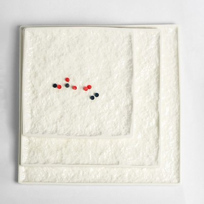 创意石纹微白陶瓷盘子长方菜盘牛排盘平盘点心蛋糕盘意面盘西餐盘