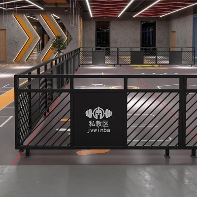 健身房私教区g铁艺围栏护栏矮隔断工业风餐厅酒吧卡丁车间装饰屏