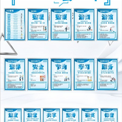 8S9S10S11S12S13S管理制度工厂车间企业文化安全质量挂图车间标语