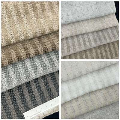 门幅280cm亚麻雪尼尔质感条纹面料现代简约风格面料