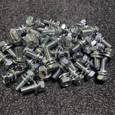 100只价格 进口机制三组合螺丝 M6x16mm 带弹簧垫
