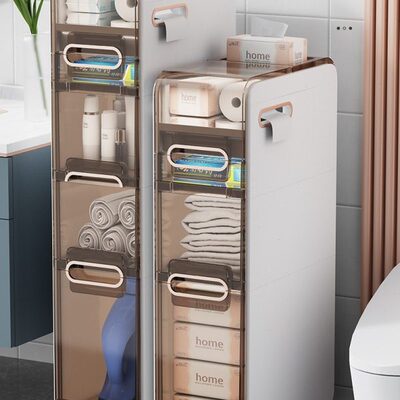 浴室置物架窄边22CM落地式防水储物收纳柜卫生间抽屉式缝隙夹缝柜