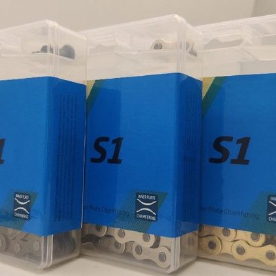 KMC桂盟S1单速链条金色银色棕色自行车链条彩链附快扣