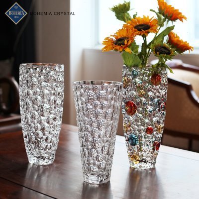 BOHEMIA捷克进口水晶玻璃花瓶 里斯本彩色手工客厅摆件北欧装饰品