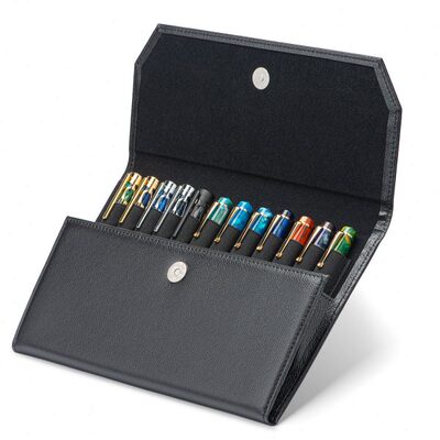 意斯华Asvine12格PU笔袋【改进版】钢笔收纳包防水商务简约收藏包