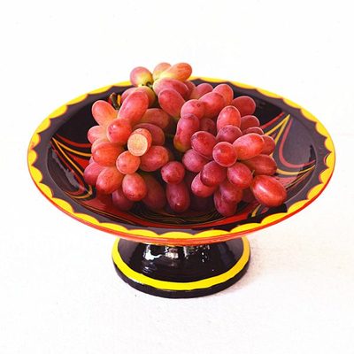 四川凉山少数民族特色工艺品昭觉彝族漆器小型矮脚木盘果盘餐具