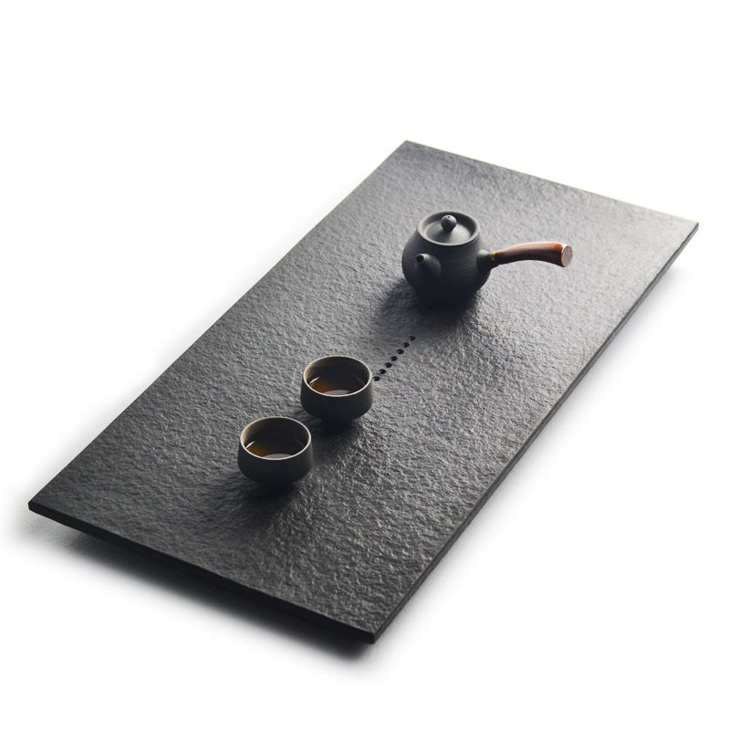 天简整块乌金石茶盘定制家用然约石头功夫茶具式茶台中小排水茶海