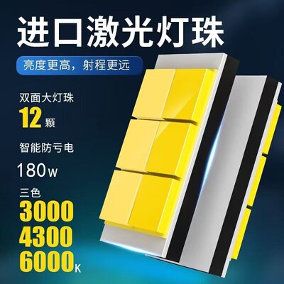 超亮铜管三前光汽车激光LED大灯泡H751H11900H远近光一体H4色照灯