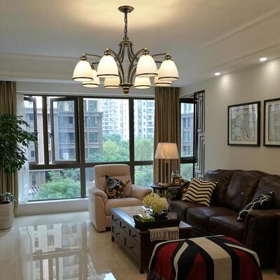 美约式田9035园吊灯客室厅灯现代简大气卧餐厅灯铁艺温馨家用灯饰