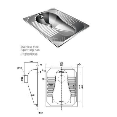 直销303524不锈钢蹲便器一体成型游艇监狱学专校便用蹲器