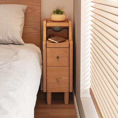 实木床头家用卧柜轻奢高感新款夹级缝极窄床边CTG0225室柜简易客
