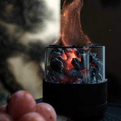 围YRF煮茶日式观火炭炉煮茶套铁家用茶炉室户外明火铸煮茶炉煮全