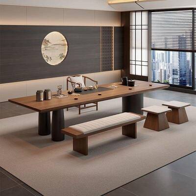 木代现泡茶台实喝茶桌椅组TUE合简约轻感奢高级家用客厅办公室