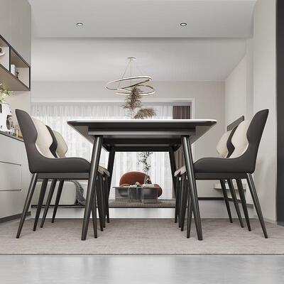 0小24家装餐桌2LLI椅组合长方形现代简约户型家哑新品全托底用板