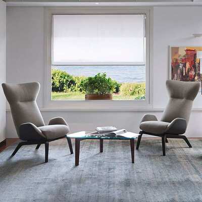 北欧小户型客厅玻璃钢单人高背设计师soho酒店休闲沙发椅高靠背