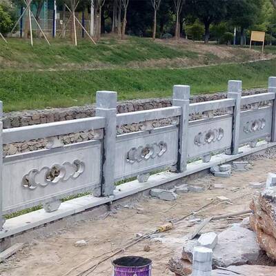 汉白玉栏杆1围栏户景观石雕栏外河道边荷花池防护杆景拱桥造石栏