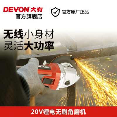 大有（Devon） 20V无刷锂电角磨机2903多功能抛磨光切割打磨无刷