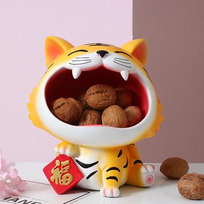 创意轻奢收纳招盒财客猫入户鞋柜玄关饰钥匙零食收纳厅家8717收纳