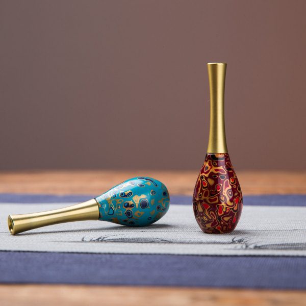 传统漆器手工艺品花插古风香插书房小摆件室内便携熏香小花器