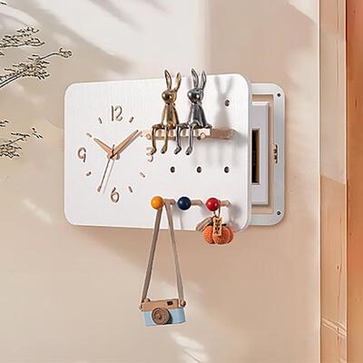 中古板风洞饰洞电表带箱装画钟表遮挡时钟配电箱盖板画VMI挂钟遮