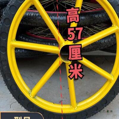 工地手车实心轮劳动胎车轮子ENL人力三轮车轱辘翻斗车推胎补