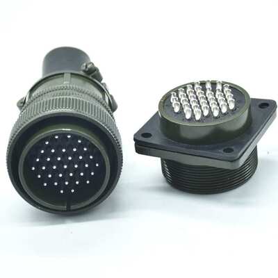 MS3106A28-15P公头+方形固定公座MS3102A28-15S防水连接器