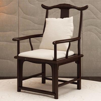 新中式靠椅商椅背子业办公洽谈椅设计61375师实木餐椅组合白胚北