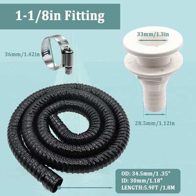 Seamaka 1-1\/8-Inch Bilge Pump Hose Dia Plumbing Kit,Bilge P