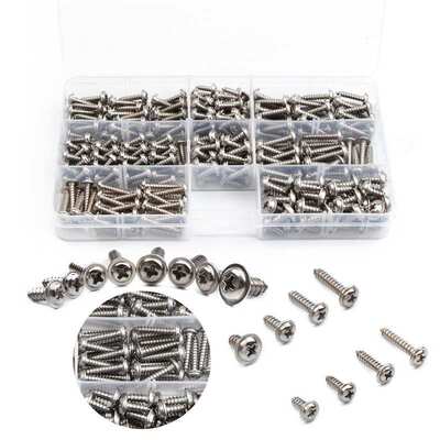 340PCS盒装 M3.5 M4.2 M4.8带垫304不锈钢螺钉 PWA  带介自攻螺丝