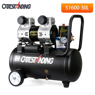 奥突斯气空压机气泵无油500W木黑色工打气小面积喷S1600X2-漆牙1