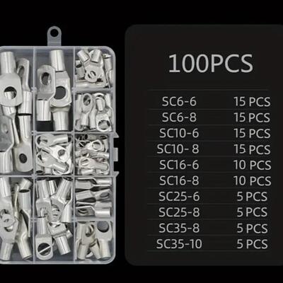 跨境电商货源SC100pcs窥口铜接线端子90pcsTerminals连接器亚马逊