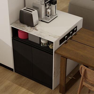 A&可定岩板小岛台头岛台柜单独单个餐多68715功能伸桌缩中导倒窄