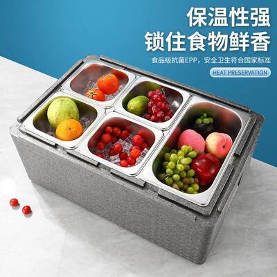 bky摆摊大号格餐具冷藏保温保箱加冰鲜透明防尘多翻商OHP盖用大容