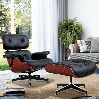 现代大师设计经典款休闲沙发椅EAMS伊姆斯躺椅套装家用可旋转椅子