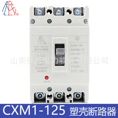 上海人民电器开关厂CXM1-125S/3300 63A100A125A塑壳断路器开关