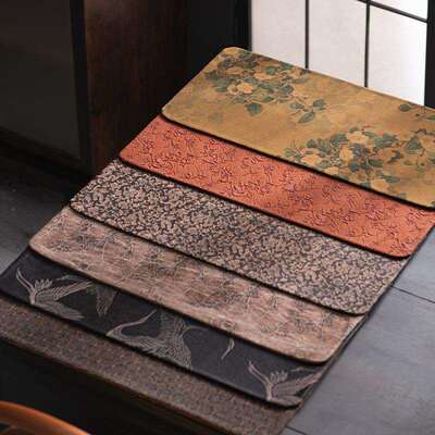 香云纱茶席复古老料手工制作茶垫布艺双面粗糙朴实防烫桌旗垫茶垫