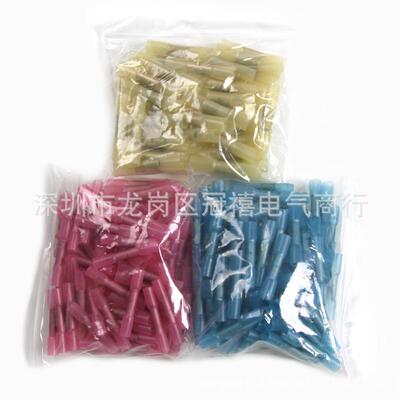 300PCS三色装防水热缩中接端子免压接线端子热缩防水中间接头