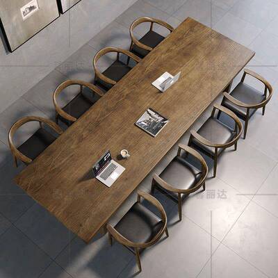 实木会子议桌桌长桌4人洽谈6桌办公桌工作台长大会59100议桌人桌