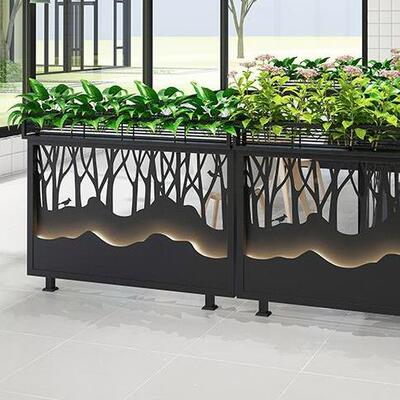 新户外铁艺餐厅矮隔断花架酒店围绿栏办室不公钢GD-01锈植护栏装