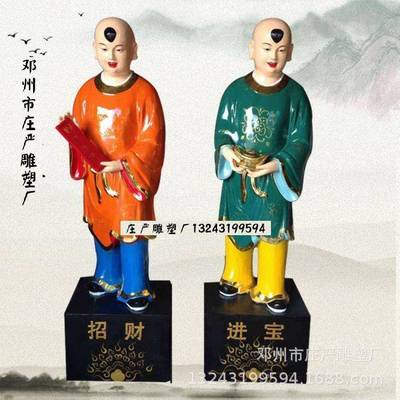 仙家神像订购善财童子仙童小童雕像木雕玻璃钢仙女神像报价