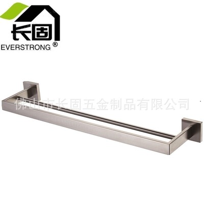 方不锈钢双杆壁挂式酒店浴室双层毛巾杆跨境浴巾杆长固ST-V1003